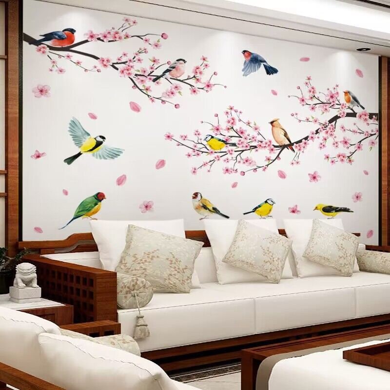 Branches And Birds Wall Decals Bird Stickers Plant Decals Leaves Wall ...