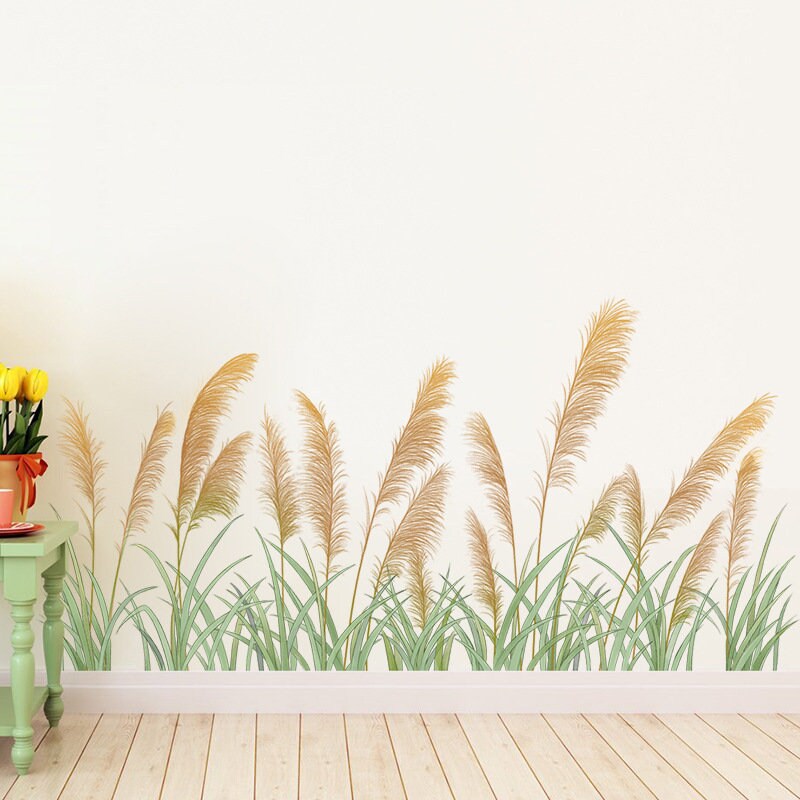 Personality Reed Bush Small Grass Wall Decal，living Room Bedroom Baby ...