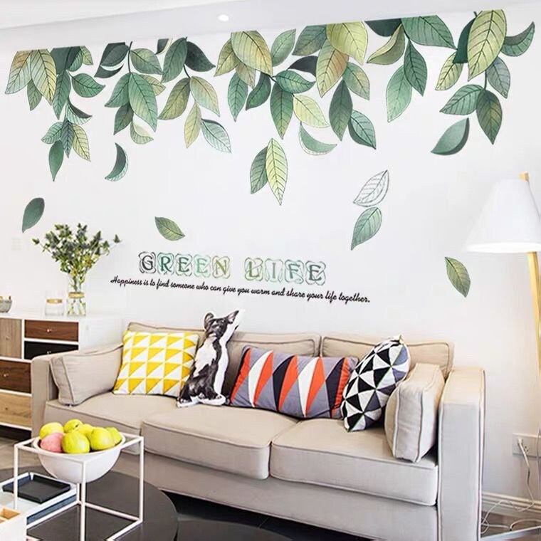Fallen Leaves Wall Decal Big Leaf Plant Sticker Quotes And Plants Wall ...